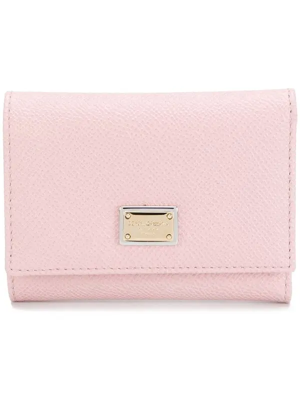 Dolce & Gabbana Leather Flap French Wallet - Pink