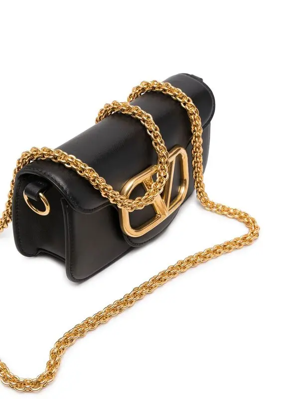 Valentino Garavani Locò Small Leather Shoulder Bag - Black