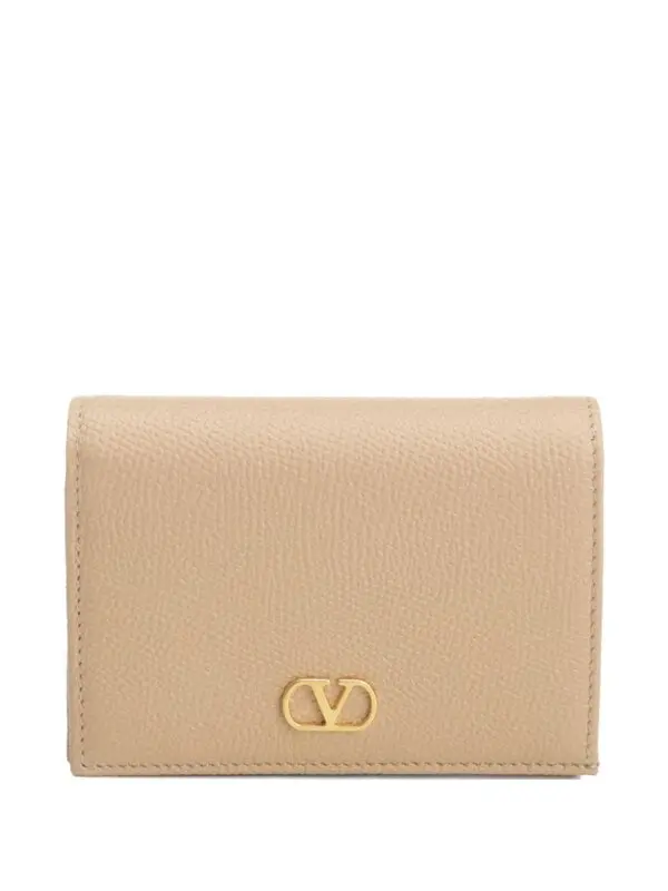 Valentino Garavani V Logo Signature Leather Wallet - Pink