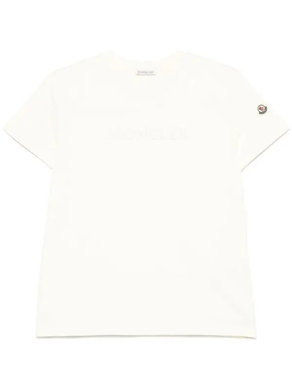 Moncler Logo Cotton T-shirt - Beige