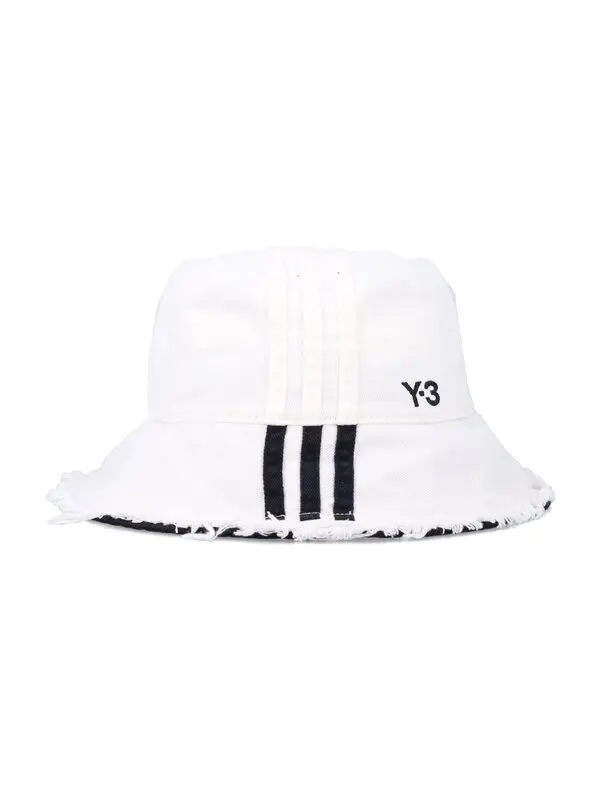 Y3 Stripes Bucket Hat - Bianco