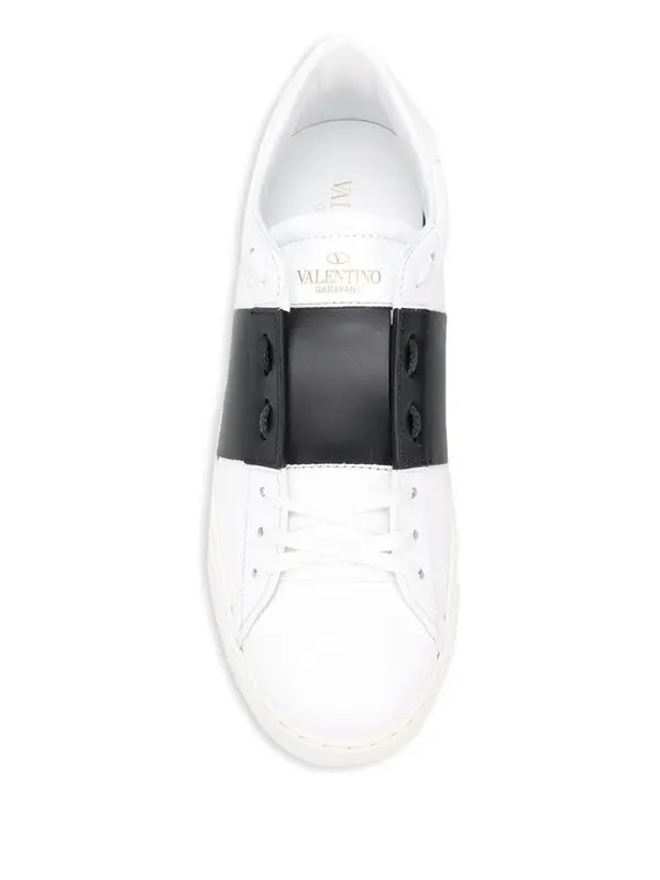 Valentino Garavani Open Leather Sneakers - Black