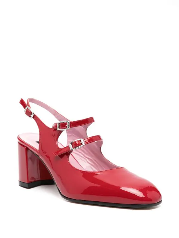 CAREL Patent Leather Banana Pumps - Red