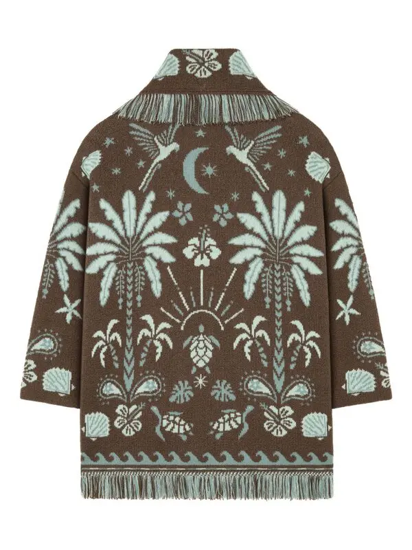 Alanui Echoes Of The Island Wool And Cotton Cardigan - Brown