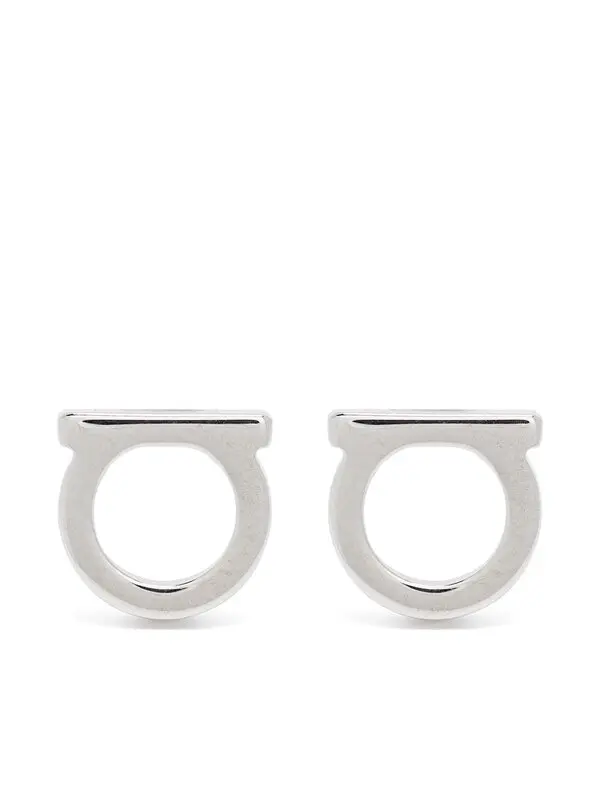 FERRAGAMO Gancini Stud Earrings - Silver