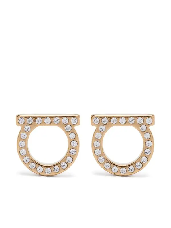 FERRAGAMO Gancini Stud Earrings - Golden