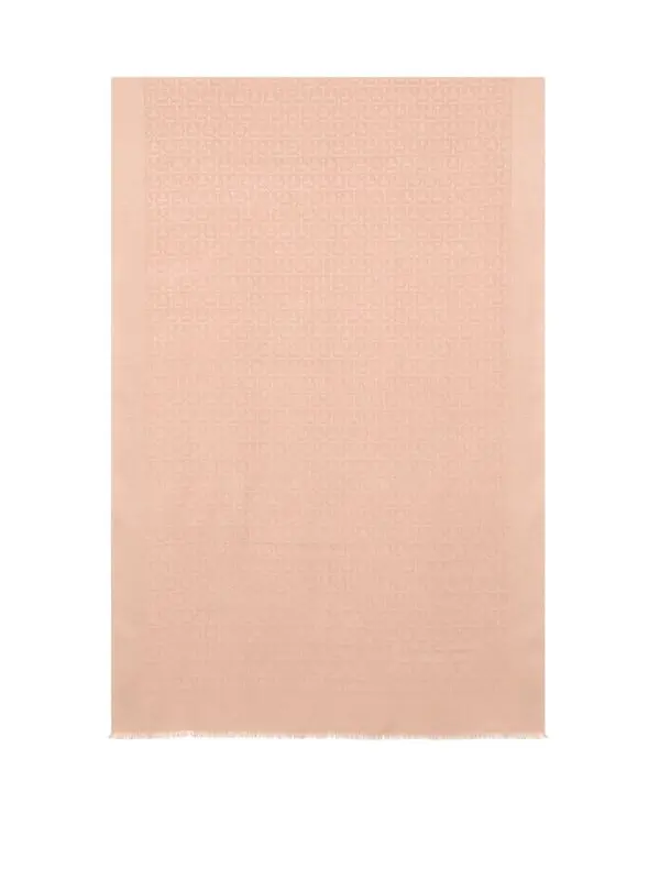 FERRAGAMO Gancini Silk And Wool Stole - Pink