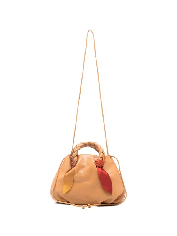Hereu Bombon Foulard Leather Handbag - Camel