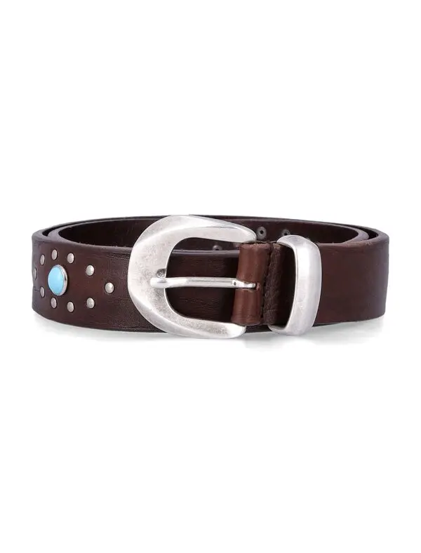 MANCINI 1979 Alfred Leather Belt - Dark Brown