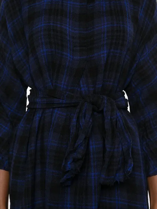 DANIELA GREGIS Tartan Wool Midi Dress