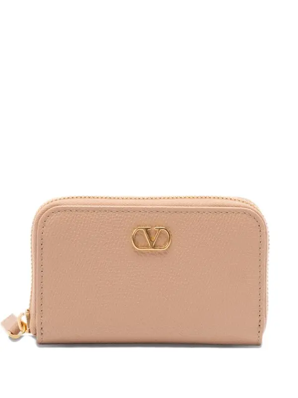 Valentino Garavani V Logo Signature Mini Leather Wallet - Pink