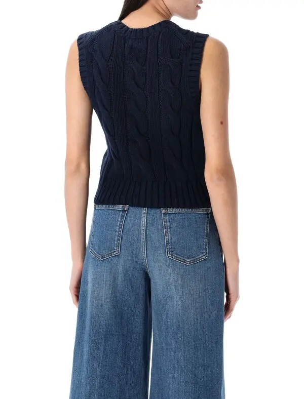 Polo Ralph Lauren Cropped Cable Knit Vest
