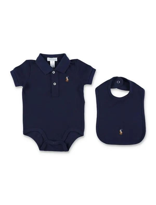 Polo Ralph Lauren Baby Boy Bodysuit And Bib Gift Set