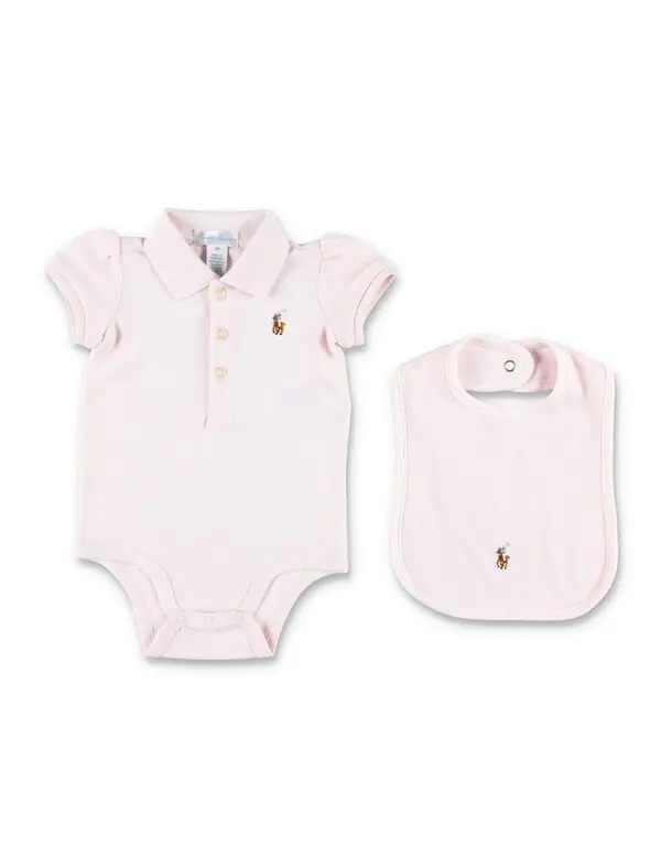 Polo Ralph Lauren Baby Boy Bodysuit And Bib Gift Set - Delicate Pink