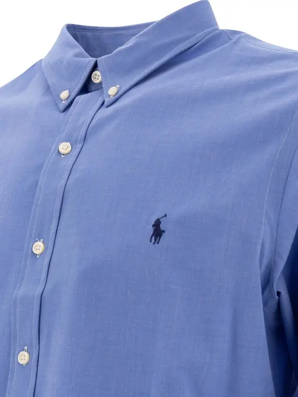 Polo Ralph Lauren Slim Fit Stretch Fil À Fil Shirt - Blue