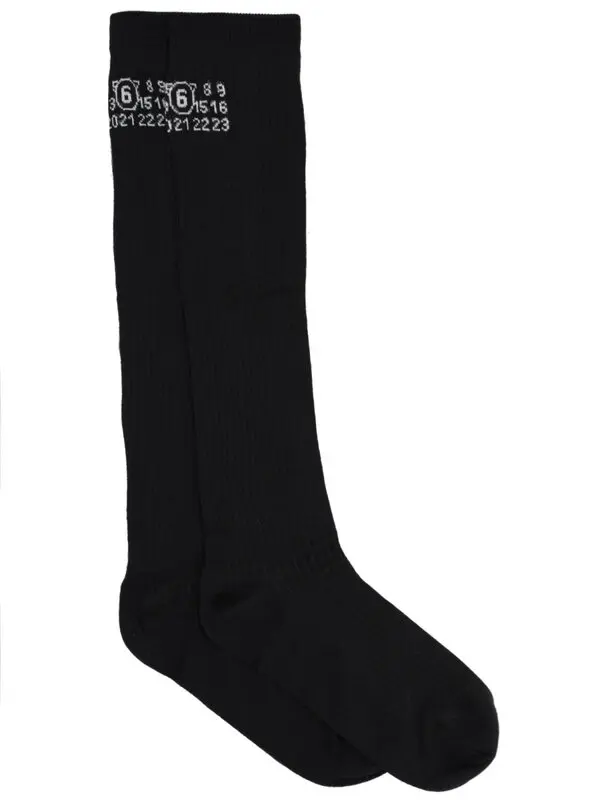 MAISON MARGIELA Logo Socks - Black