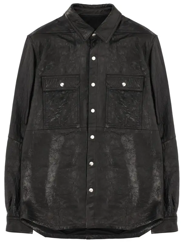 Rick Owens Leather Shirt Jacket