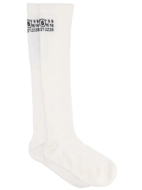 MAISON MARGIELA Logo Socks - White