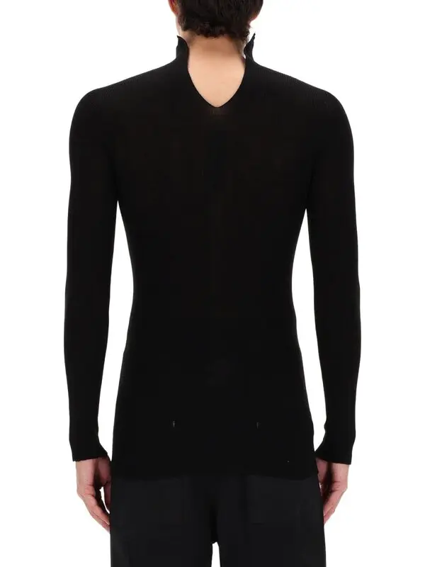 Rick Owens Ribbed Knit Tabard - Black
