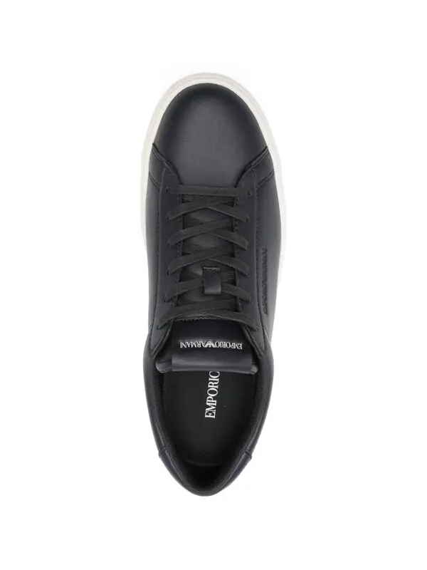 Emporio Armani Leather Sneakers - Blue