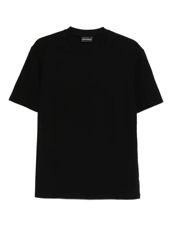 Emporio Armani Logo Cotton T Shirt - Black