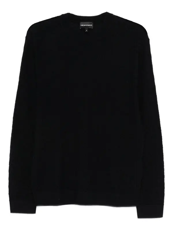 Emporio Armani Wool Crewneck Sweater - Blue
