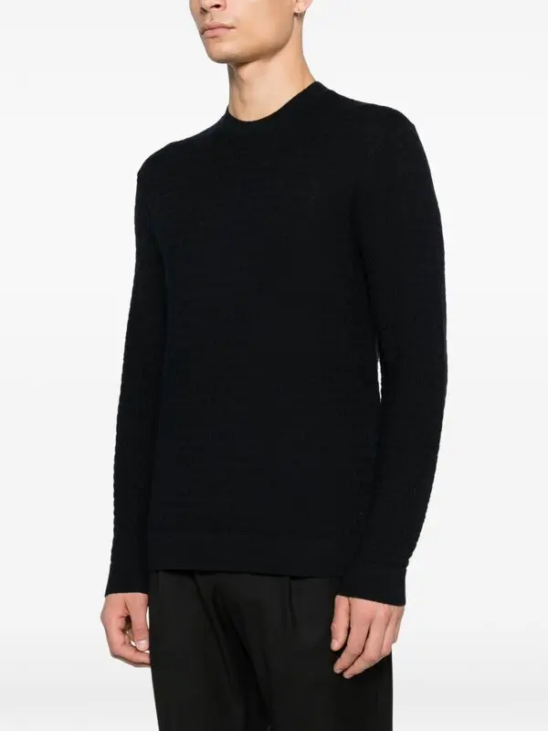 Emporio Armani Wool Crewneck Sweater - Blue