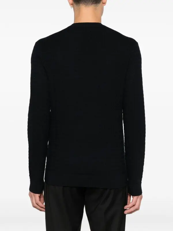 Emporio Armani Wool Crewneck Sweater - Blue