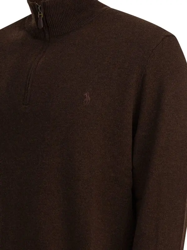 Polo Ralph Lauren Wool Quarter-zip Sweater - Brown