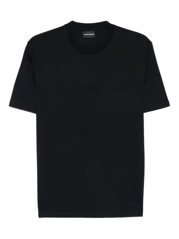 Emporio Armani Logo Cotton T Shirt - Blue
