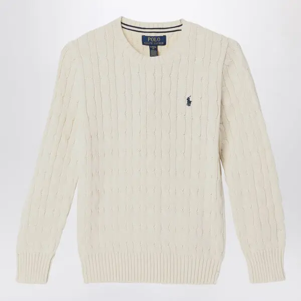 Polo Ralph Lauren Cable Knit Crewneck Sweater - White