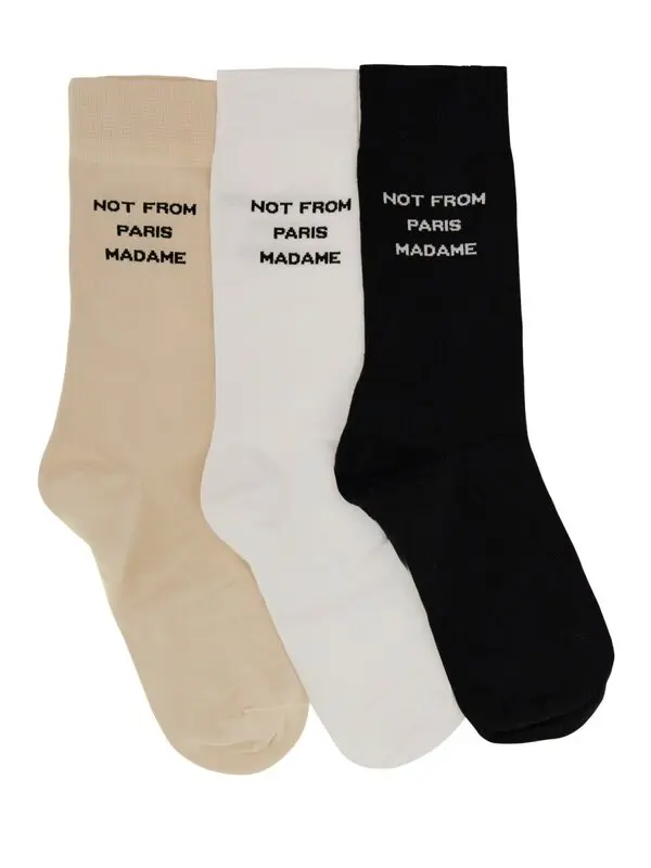 Drole De Monsieur Pack Of Three Crew Socks - Multicolour
