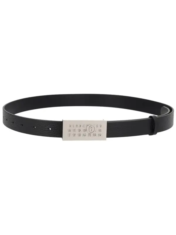MAISON MARGIELA Numeric Leather Belt - Black