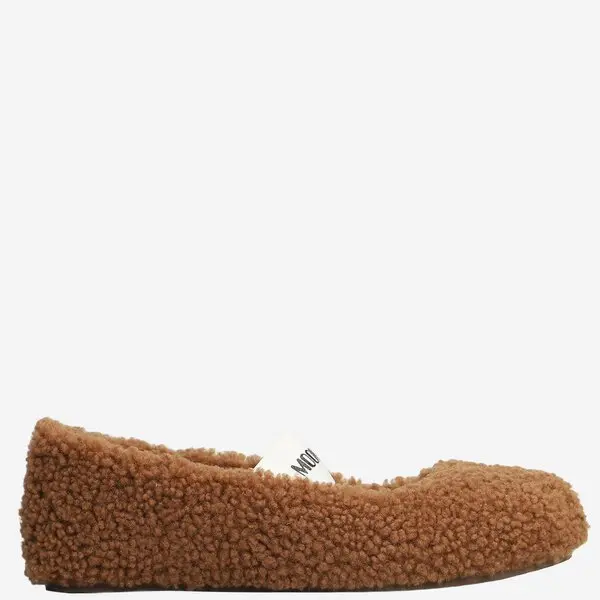 Moon Boot Shearling Ballerina Flats - Brown
