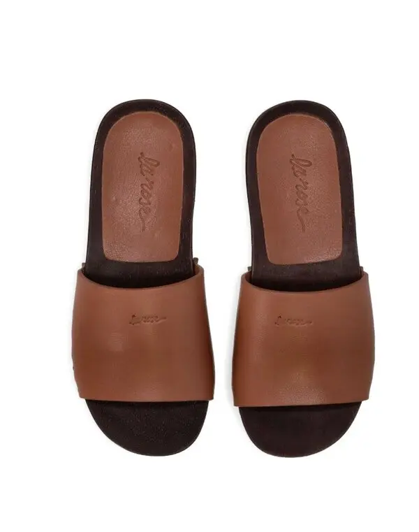 LA ROSE Leather Clogs - Cuoio