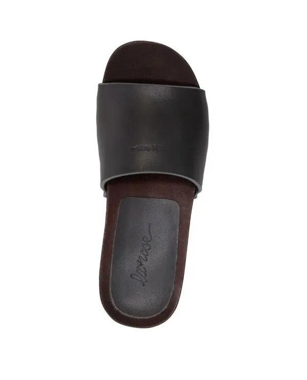 LA ROSE Leather Clogs - Grigio