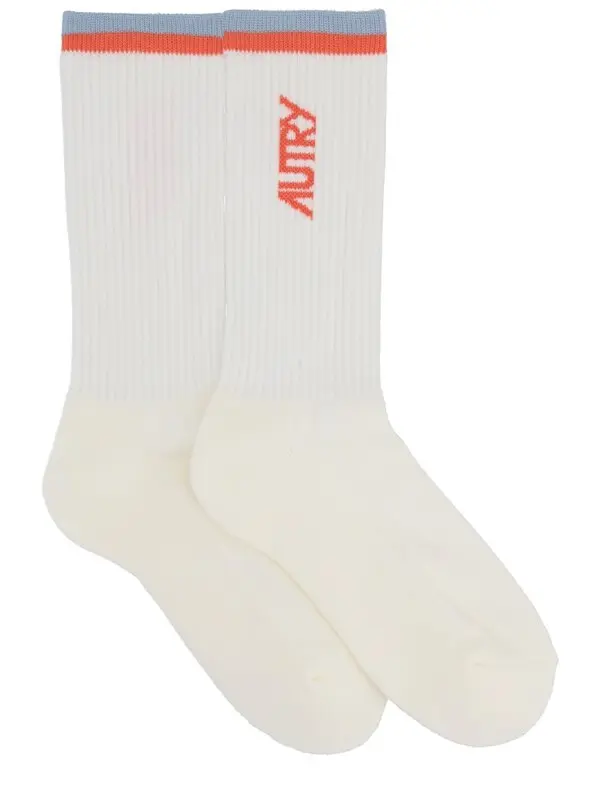 AUTRY Logo Socks - White