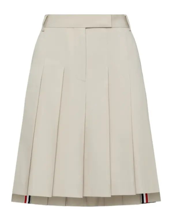 Thom Browne Bermuda Length Pleated Skirt - Beige