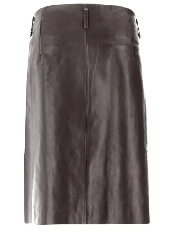 NICCOLO PASQUALETTI Piega Square Suede Patchwork Skirt