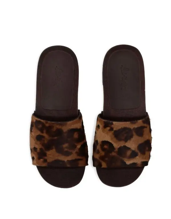 LA ROSE Leather Clogs - Leopard