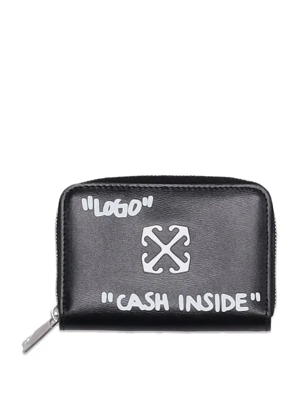 Off White Jitney Coin Purse Quote Black White - Black - White