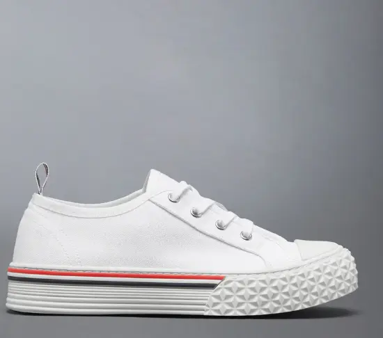 Thom Browne Collegiate Low Top Trainer With Tartan Tread Sole - White