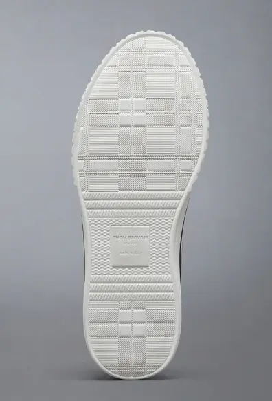 Thom Browne Collegiate Low Top Trainer With Tartan Tread Sole - White