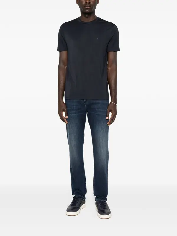 Emporio Armani Modal And Silk Blend T Shirt - Blue