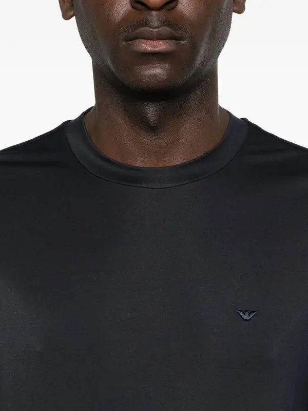Emporio Armani Modal And Silk Blend T Shirt - Blue