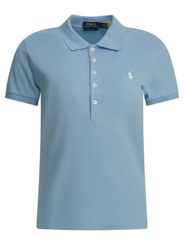 Polo Ralph Lauren Slim Fit Stretch Polo Shirt With Logo - Light Blue