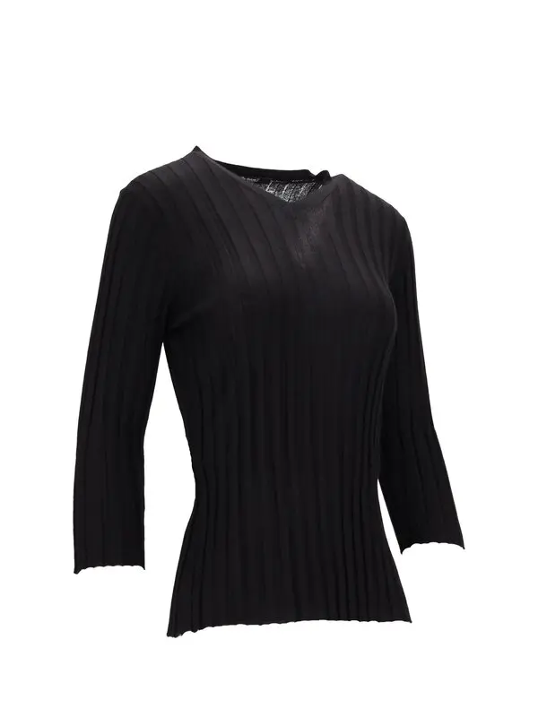 LA ROSE Cashmere And Silk Top - Nero