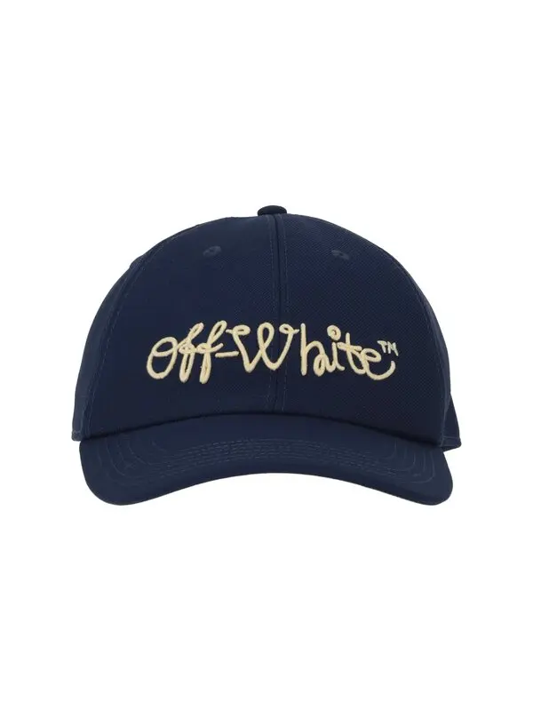 Off White Scribble Drill Baseball Cap - Cyan Celeste - Light Yellow