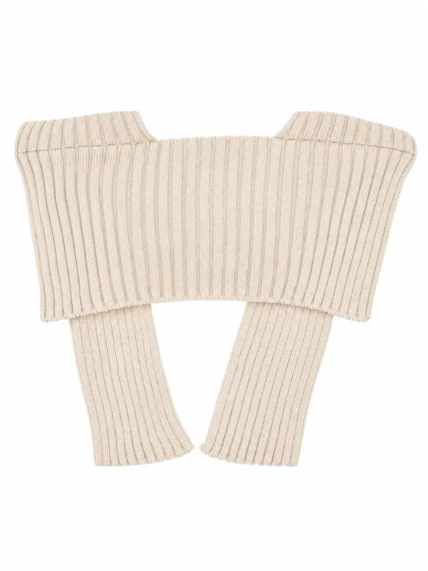 NICCOLO PASQUALETTI Parte Scarf Wool Yarn - Cream