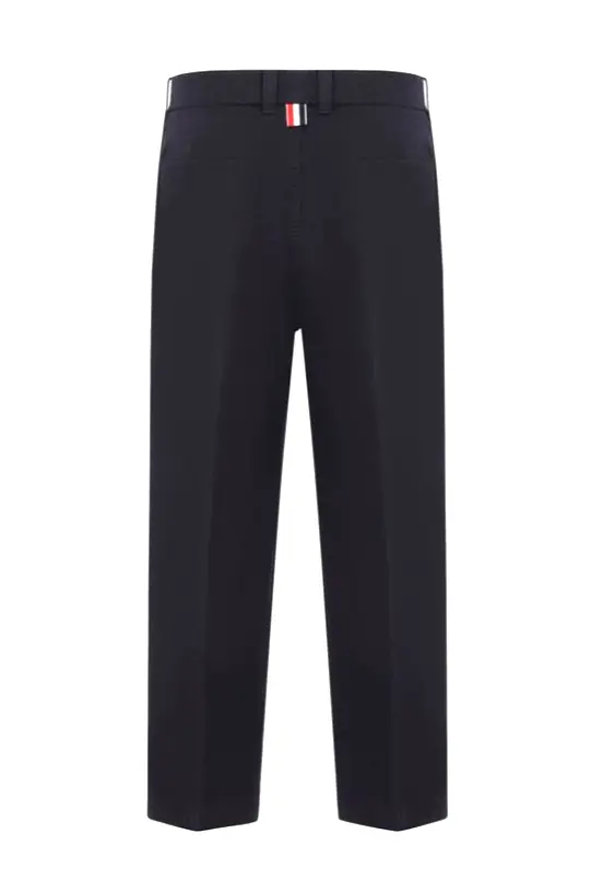 Thom Browne Utility Chino Trouser Garment Dye In Cotton Twill - Navy